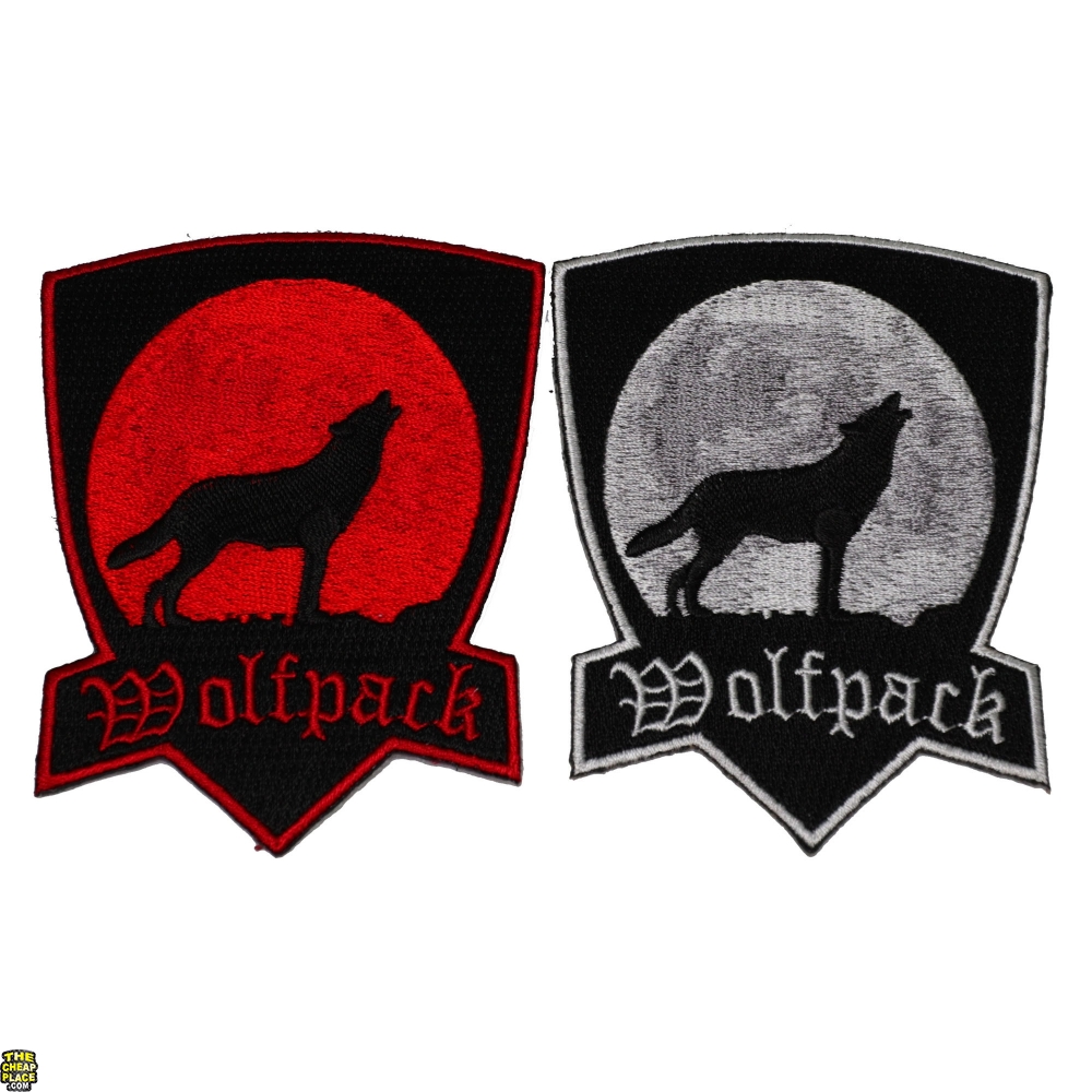 Wolfpack Patch White and Red Embroidery Over Black 2 Patches | Wolf ...