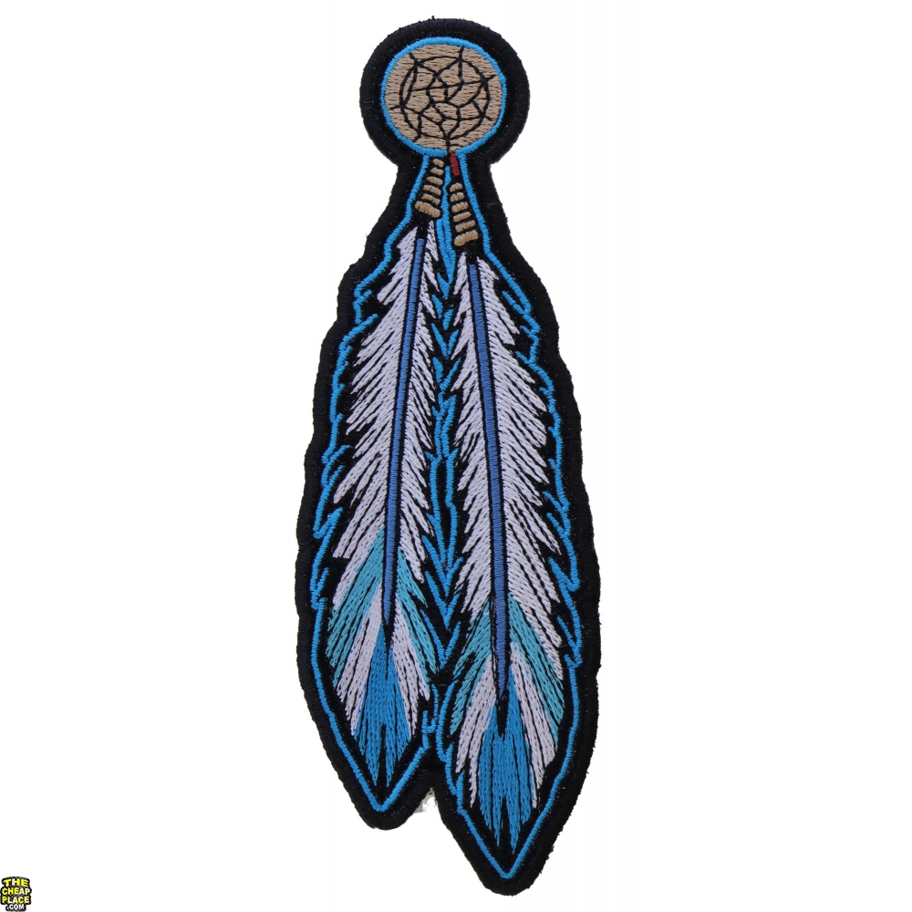 Blue White Feathers Patch | Feather Patches -TheCheapPlace