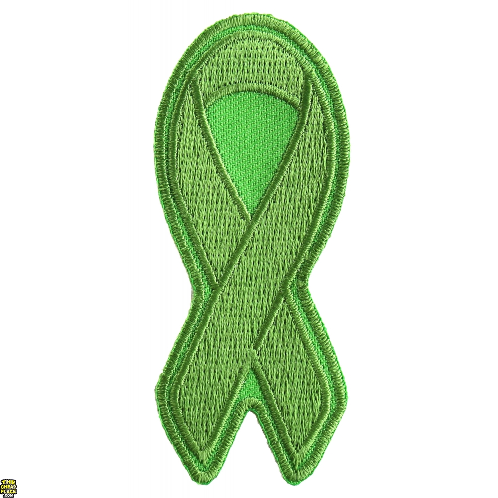 Green Ribbon Patch For Environmental Awareness | Support Ribbons ...