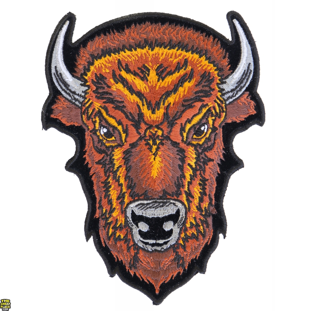 Medium Brown Buffalo Head Patch | Wild Animal Patches -TheCheapPlace