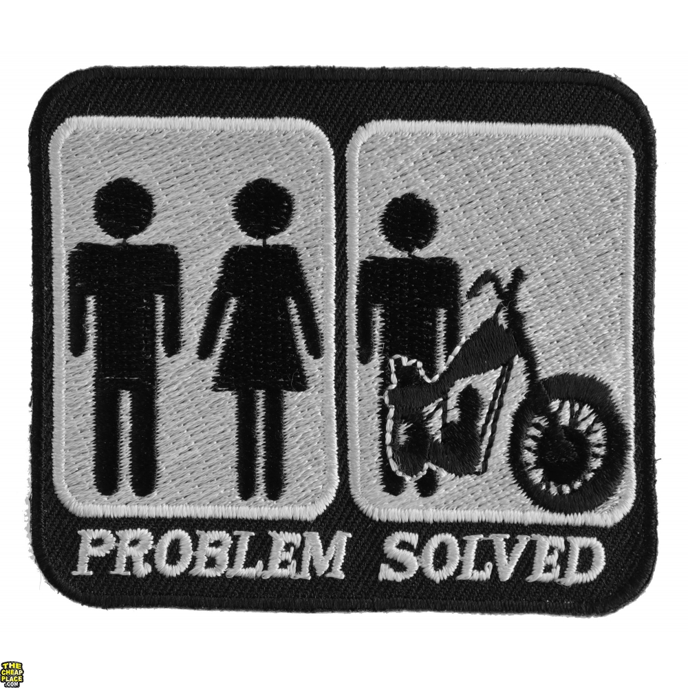 Problem Solved Marriage and Motorcycle Patch | Biker Patches -TheCheapPlace