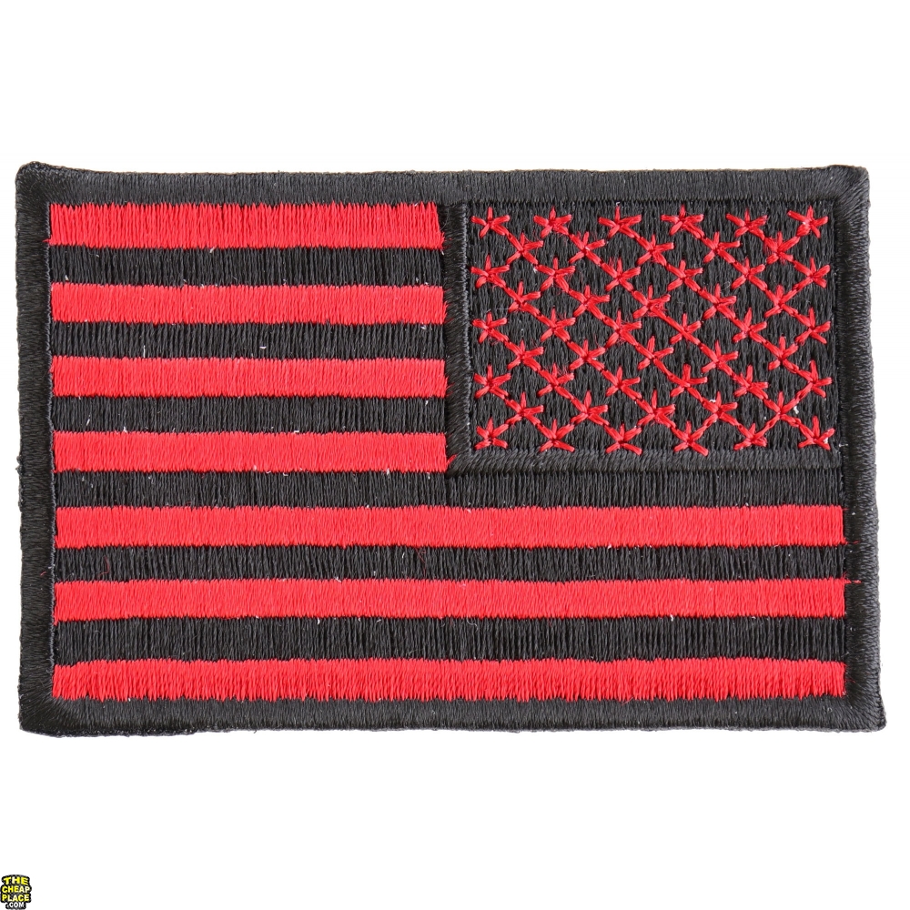 Reversed Red American Flag Patch | Embroidered Patches