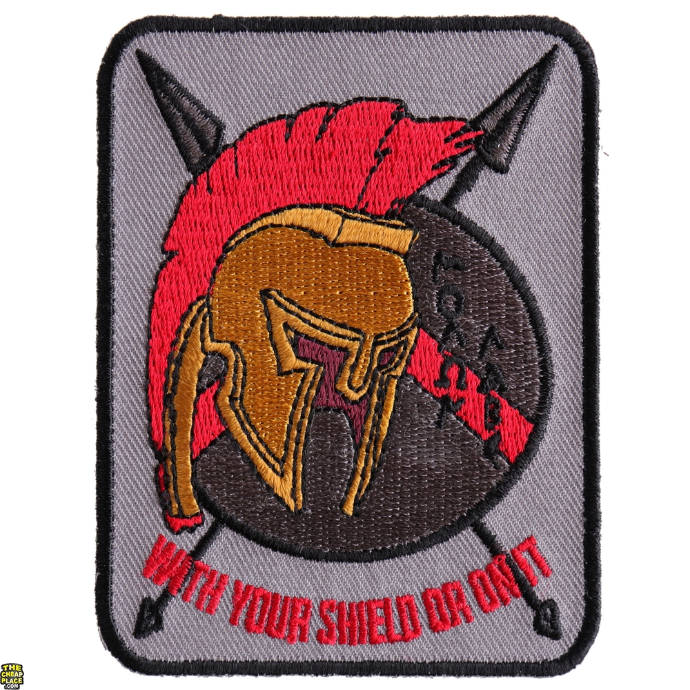 Spartan With Your Shield Or On It Patch | Embroidered Patches