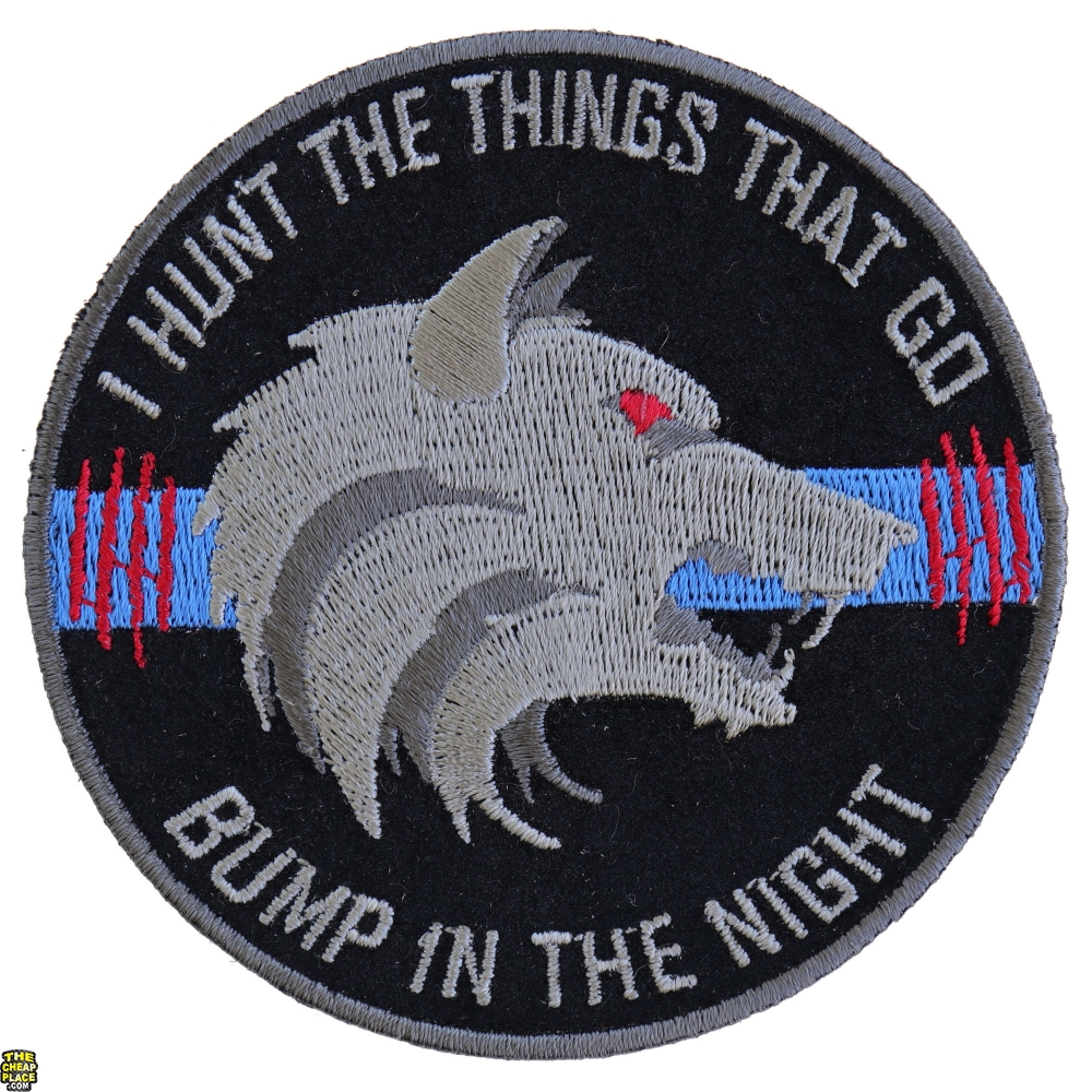 Thin Blue Line Bump In The Night Wolf Patch | Police Patches -TheCheapPlace