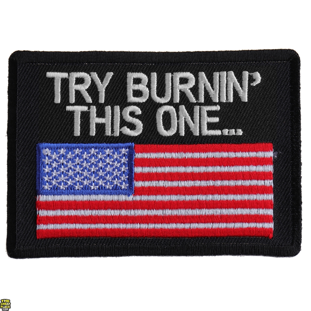 Try Burning This One US Flag Patch | American Flag Patches -TheCheapPlace