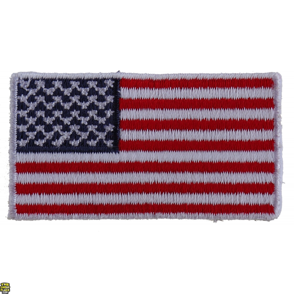 US Flag Patch White Border 2 Inch | American Flag Patches -TheCheapPlace