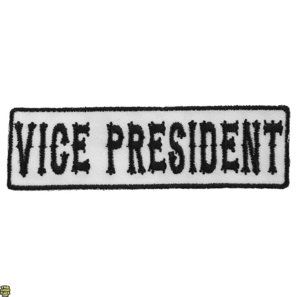 Vice President Patch Black On White
