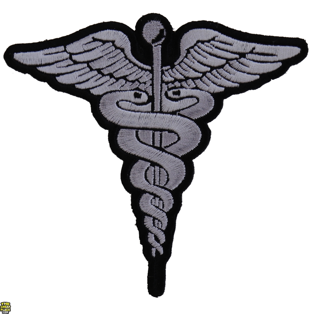 Medic Symbol Patch BW | EMT Patches -TheCheapPlace