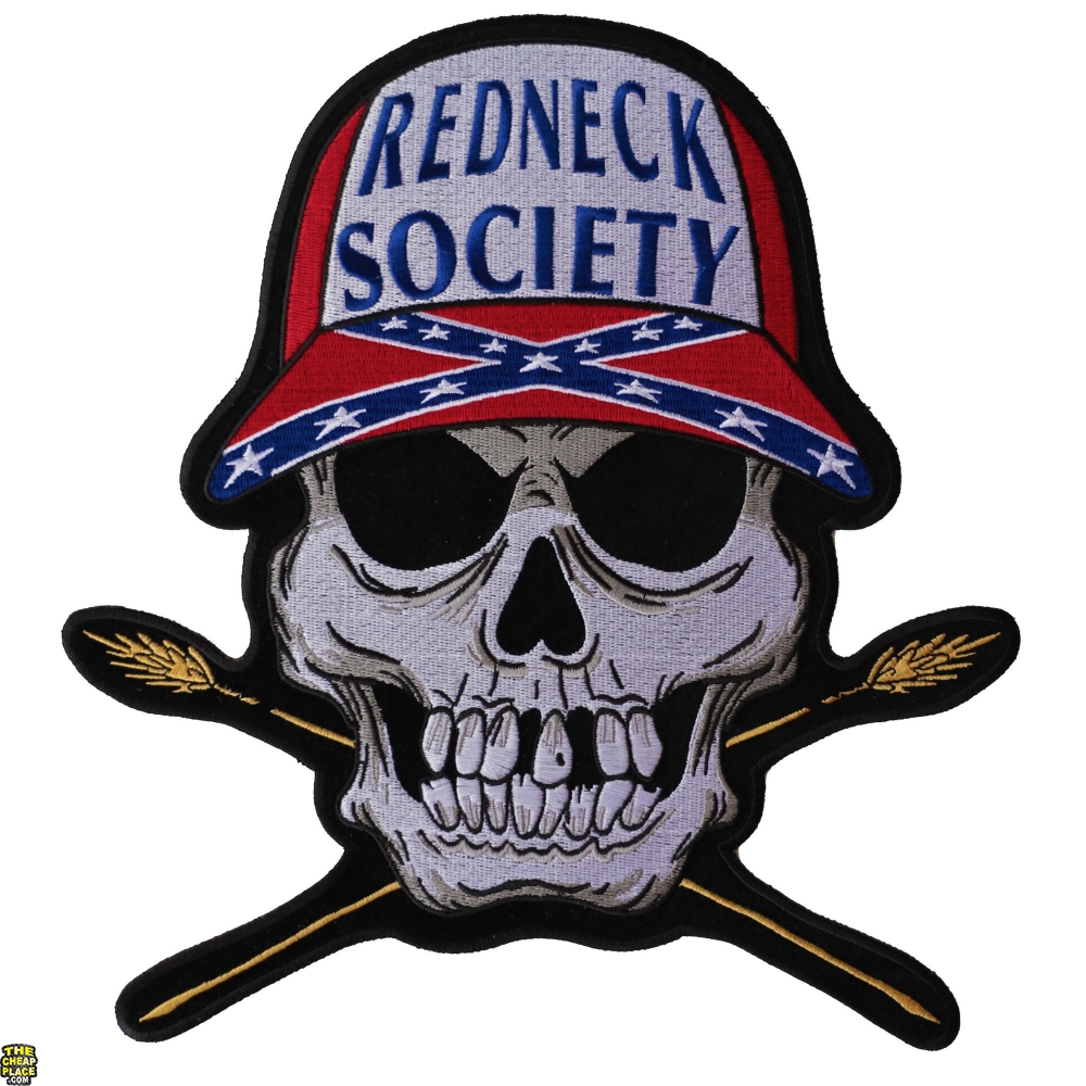 Redneck Society Skull Large Back Patch