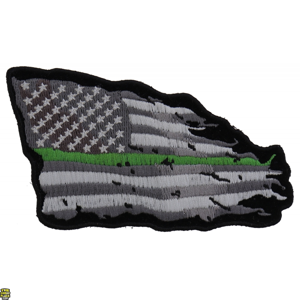Thin Green Line American Tattered Flag Patch