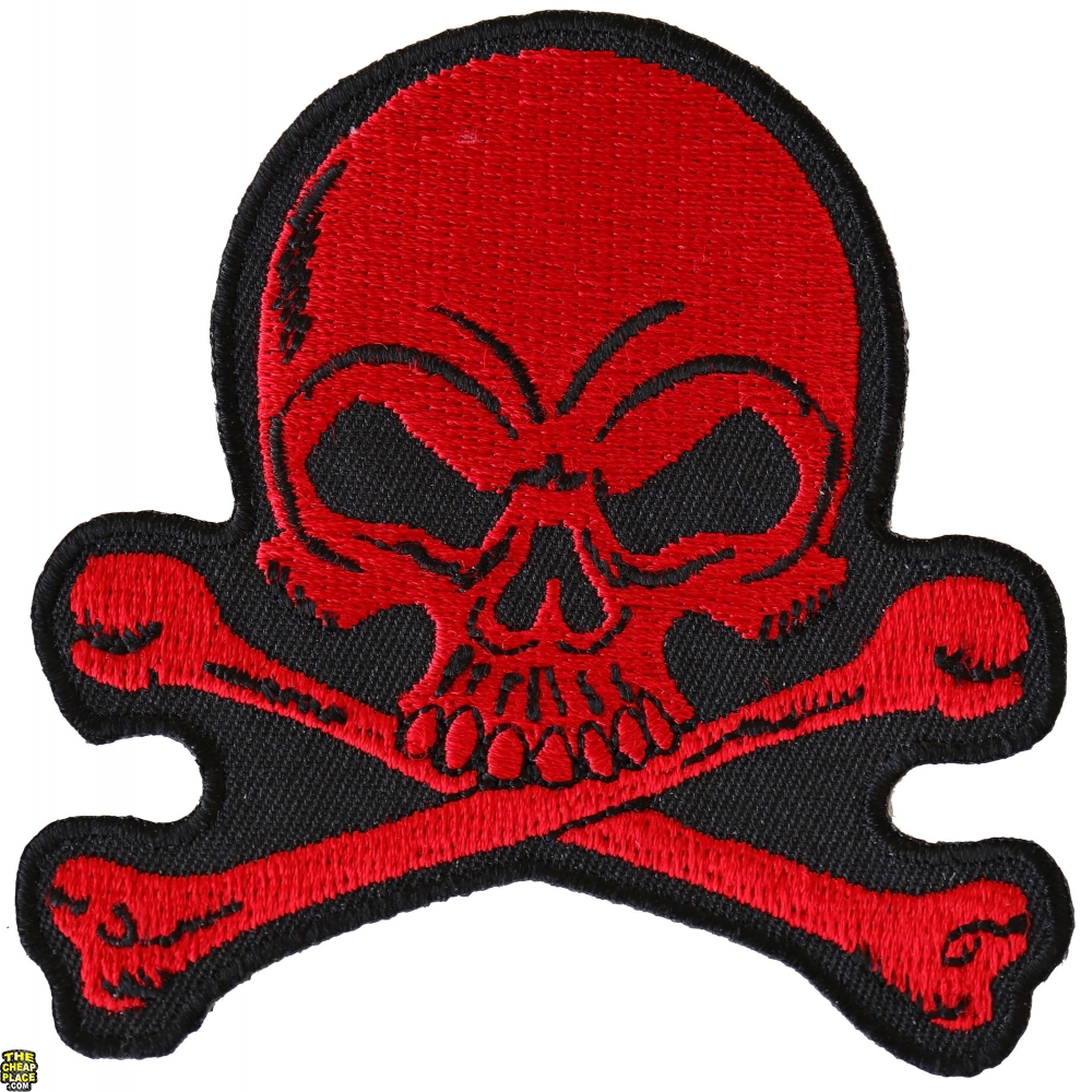 Red Skull and Crossbones small Patch - TheCheapPlace
