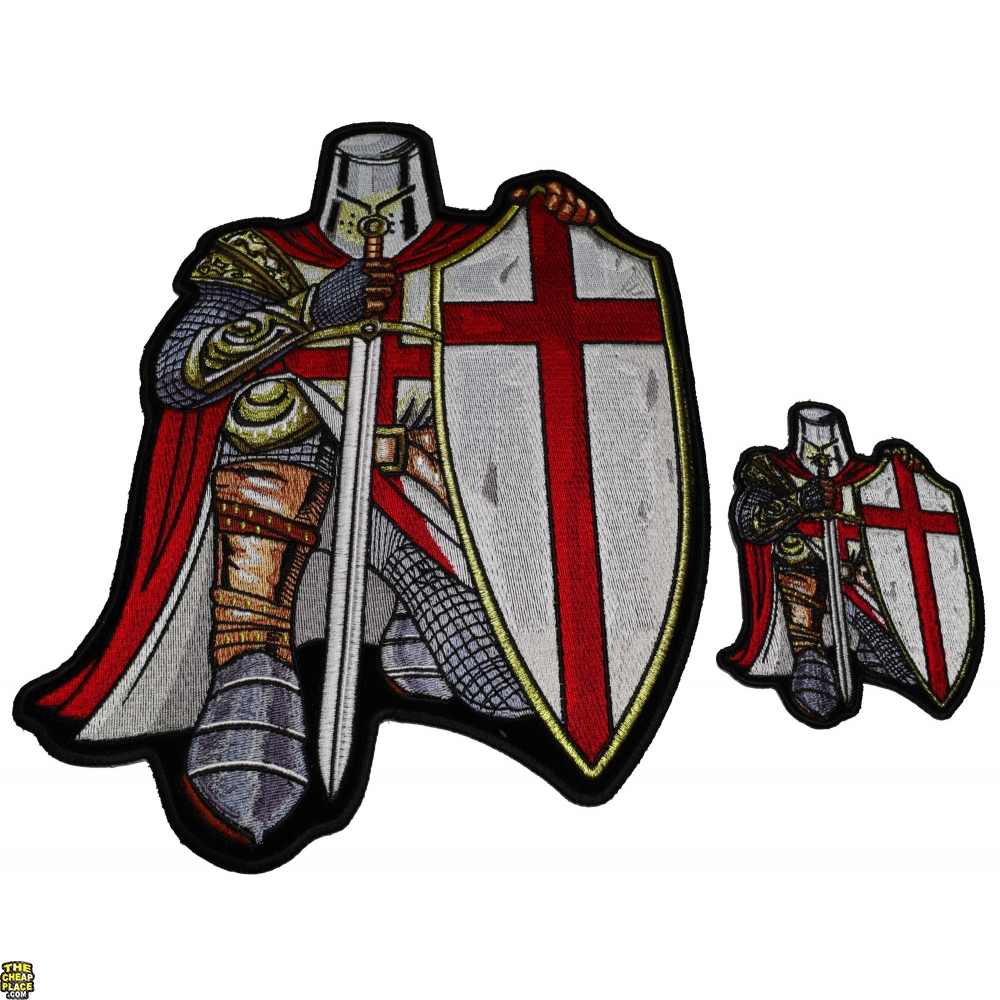 Red Knight Crusader Christian 2 Piece Patch Set | Christian Patches ...
