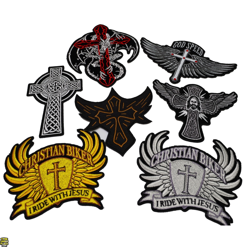 Set of 7 Christian Biker Patches - TheCheapPlace