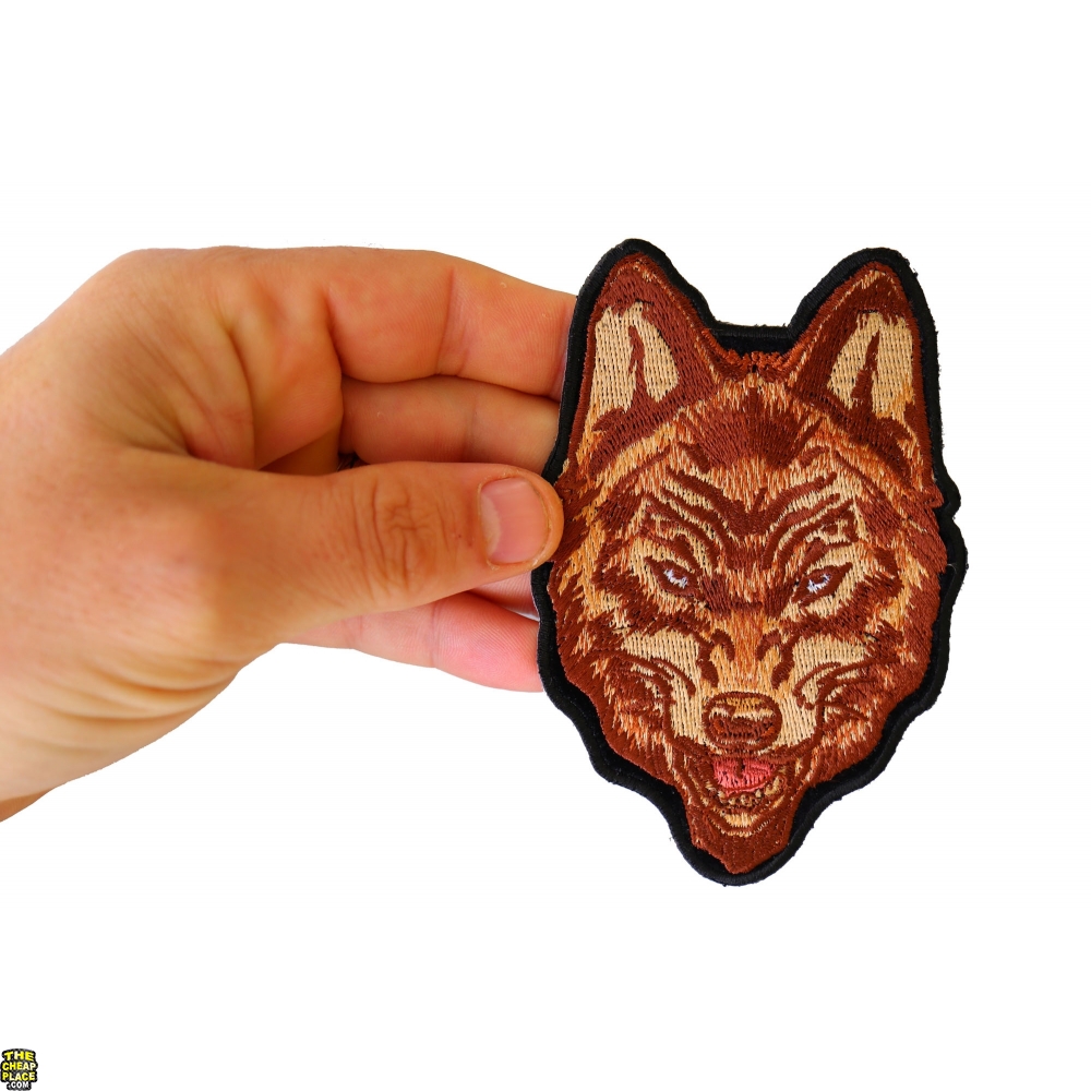 Brown Wolf Biker Patch - TheCheapPlace