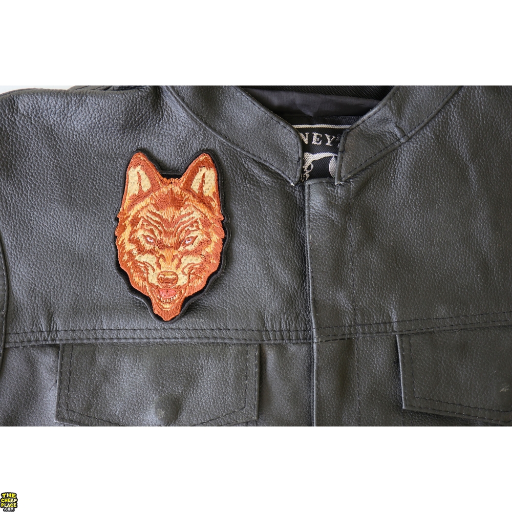Brown Wolf Biker Patch - TheCheapPlace