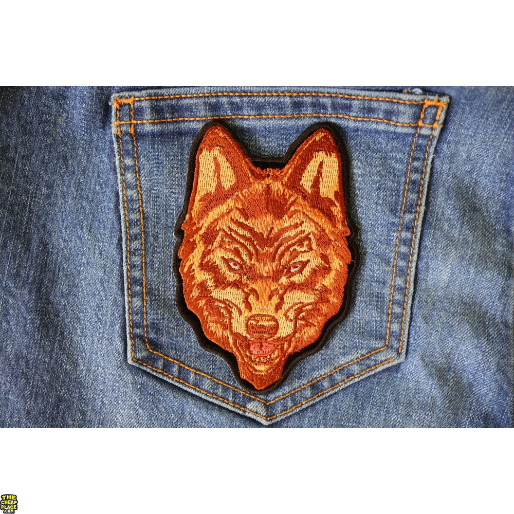 Brown Wolf Biker Patch - TheCheapPlace