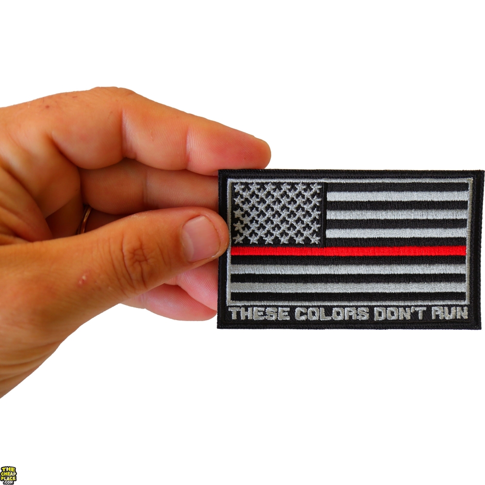 Thin Red Line American Flag These Colors Don't Run Patch | Fire Fighter Patches -TheCheapPlace