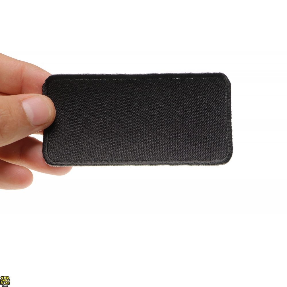 Black 4 Inch Rectangular Blank Patch | Blank Patches -TheCheapPlace