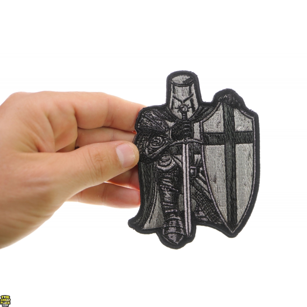 Black and White Crusader Knight Small Patch | Christian Patches ...