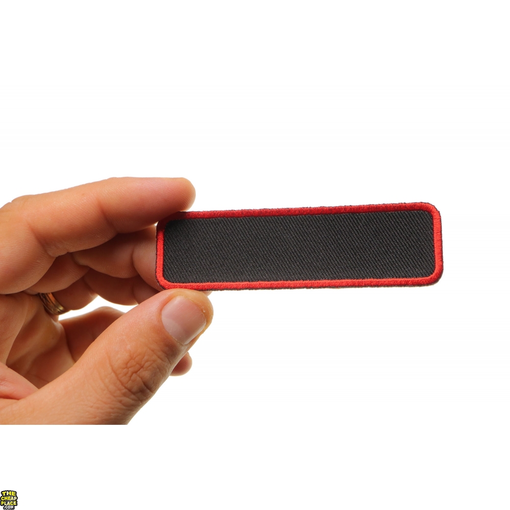 Blank Name Tag Patch Red Border | Blank Patches -TheCheapPlace