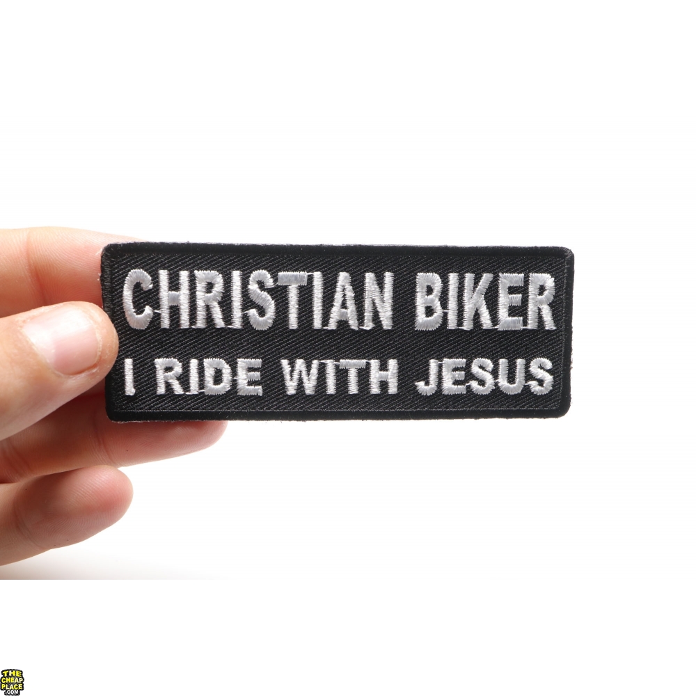 Christian Biker I Ride With Jesus Patch | Biker Patches -TheCheapPlace