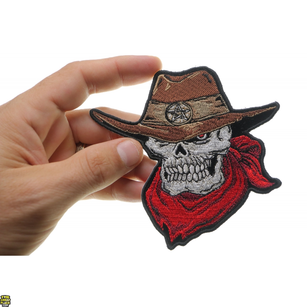 Cowboy Skull Small Patch | Skull Patches -TheCheapPlace