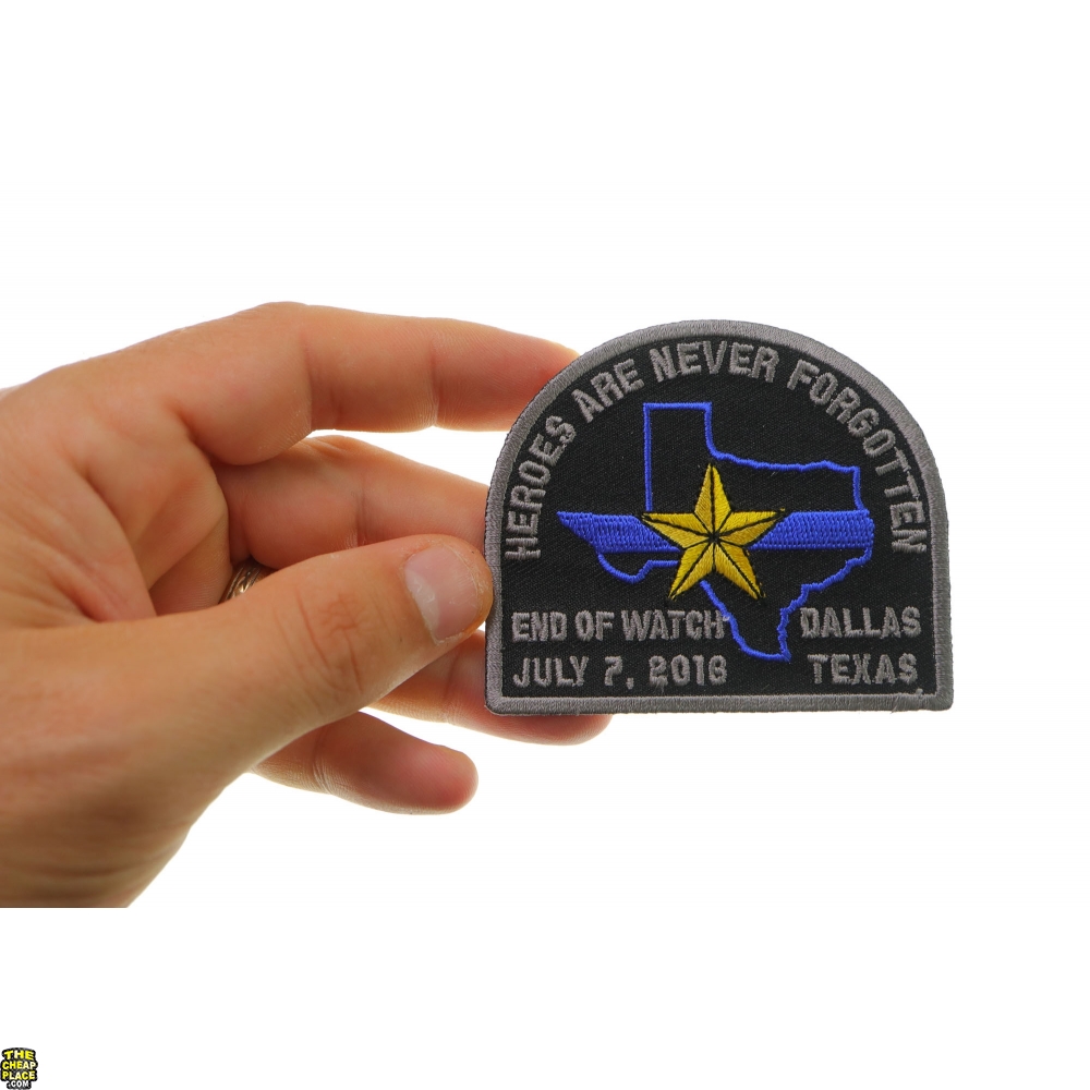 Dallas Police Department Texas Memorial Patch Heroes Are Never ...