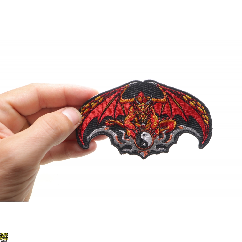 Red Dragon Patch With Yin Yang | Embroidered Patches