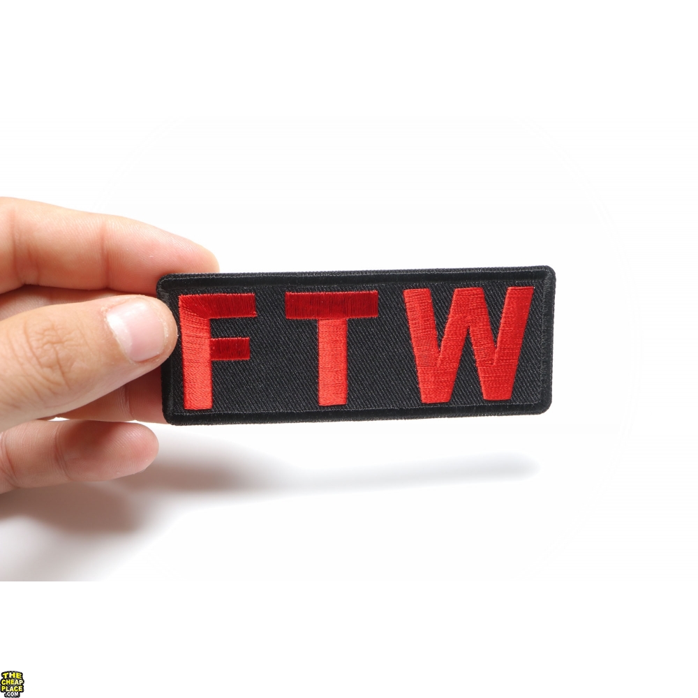 FTW Red Biker Patch Forever Two Wheels - TheCheapPlace