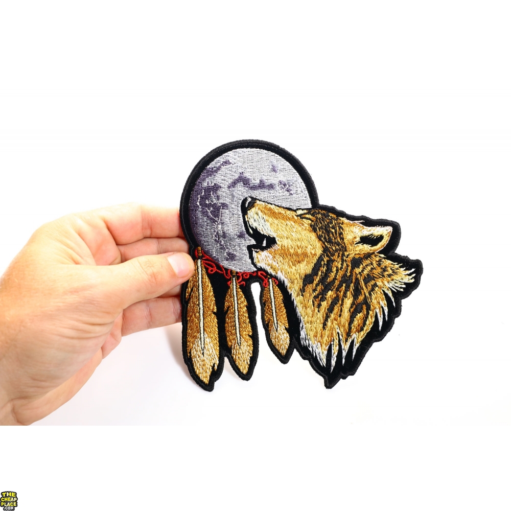 Howling Wolf With Moon 6 Inch Patch | Wolf Patches -TheCheapPlace