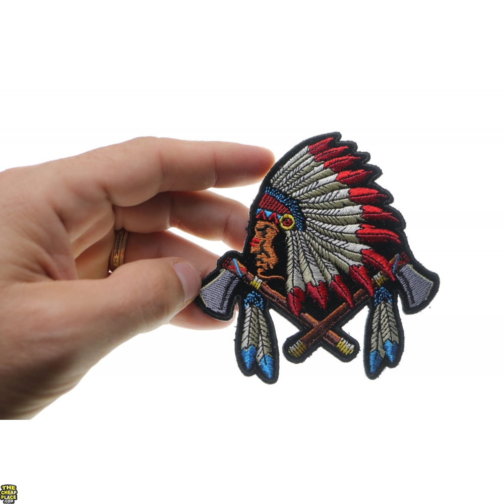 Small Indian Patch With Battle Axes and Feathers | Native American ...
