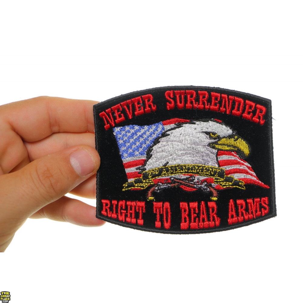 Never Surrender Right To Bear Arms 2nd Amendment Black Patch | 2nd ...