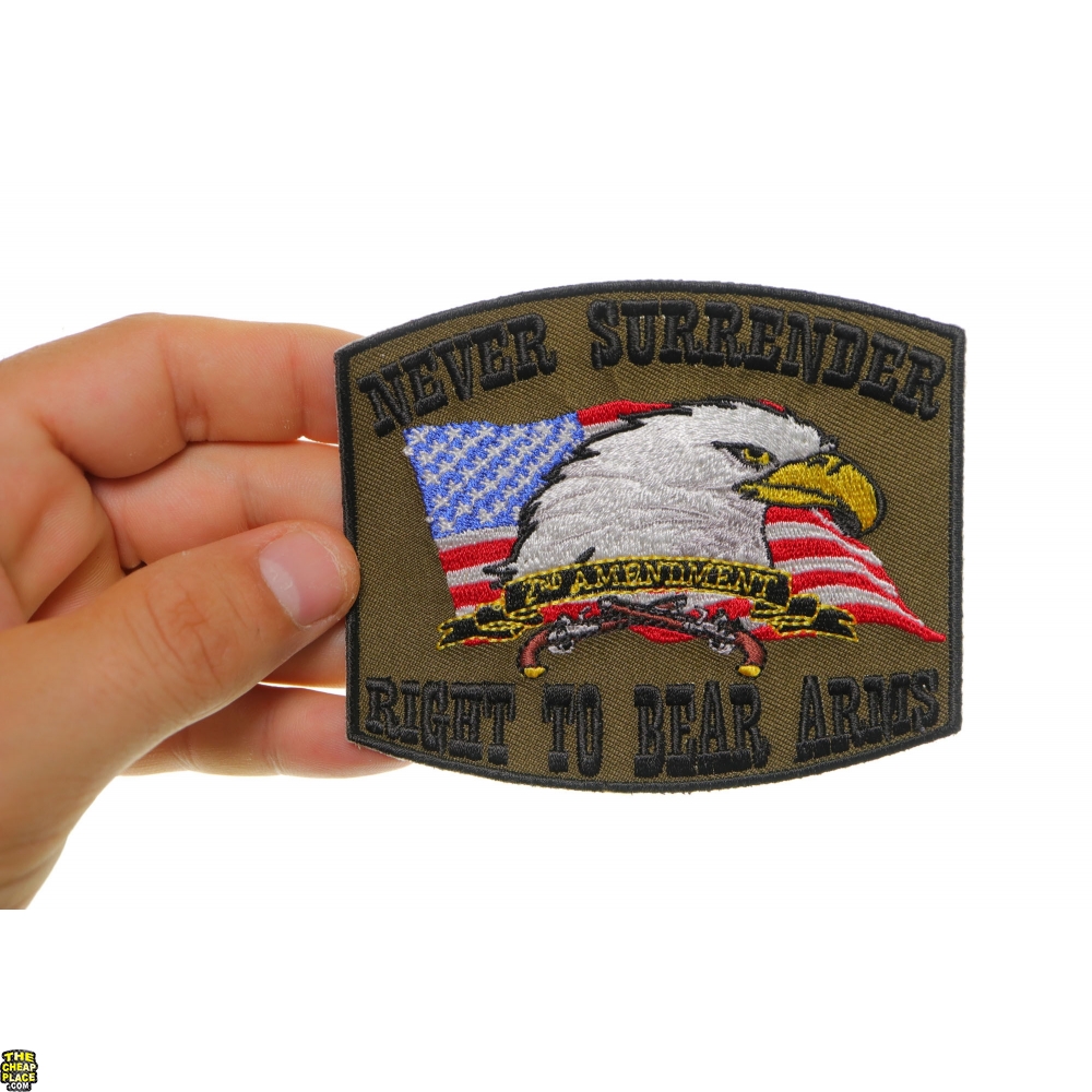 Never Surrender Right To Bear Arms 2nd Amendment Patch | 2nd Amendment ...