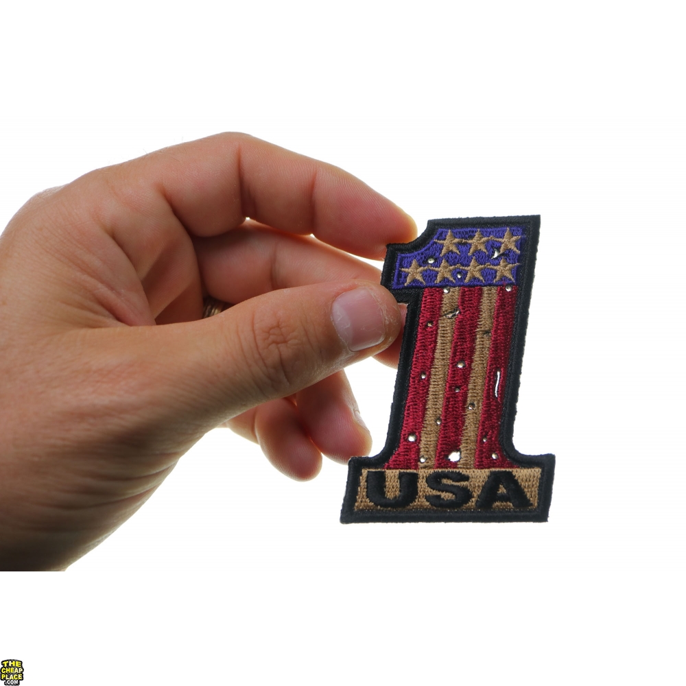 Number 1 USA Vintage Flag and Stars Patch | Vintage US Flag Patches ...
