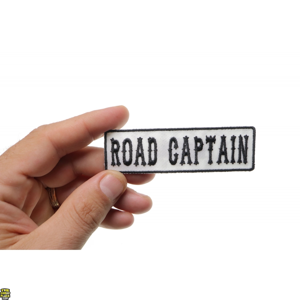 Road Captain Patch Black On White