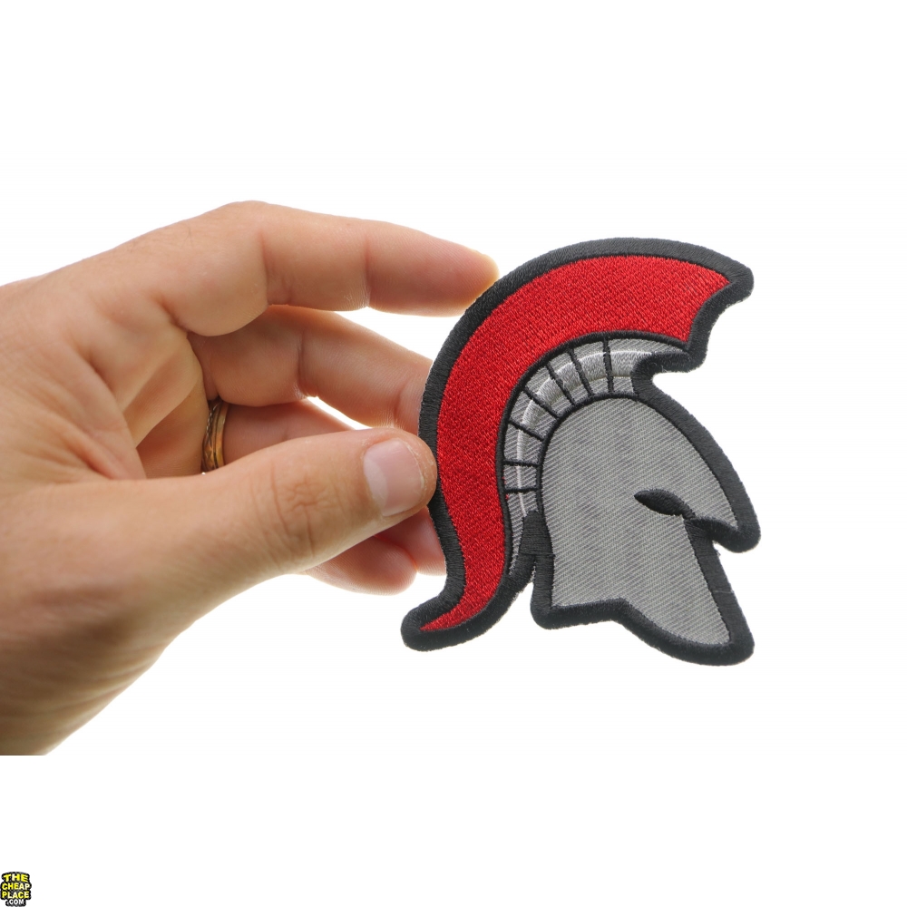 Spartan Helmet Red Mohawk Firefighter Patch