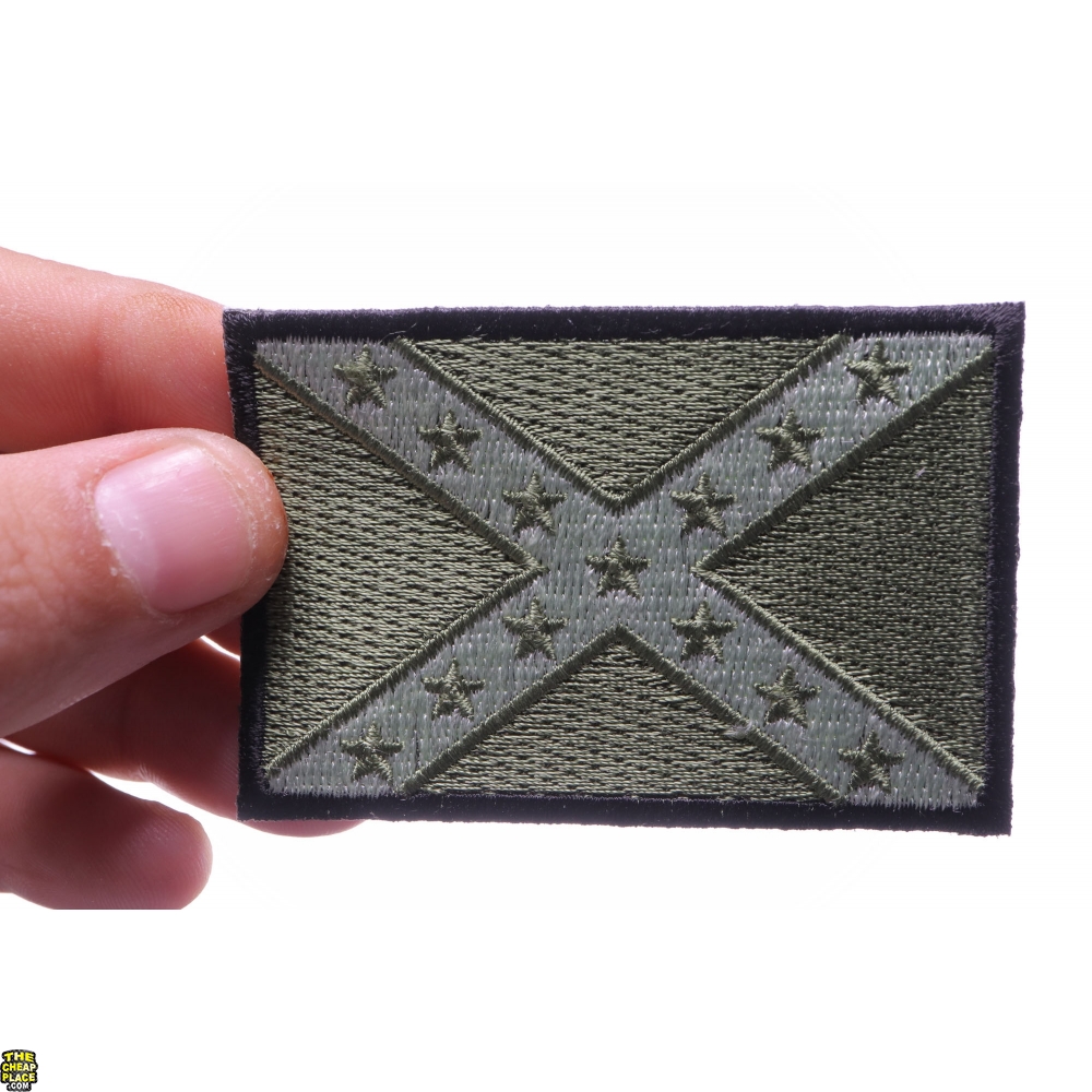 Subdued Green Confederate Flag Patch | Southern Rebel -TheCheapPlace