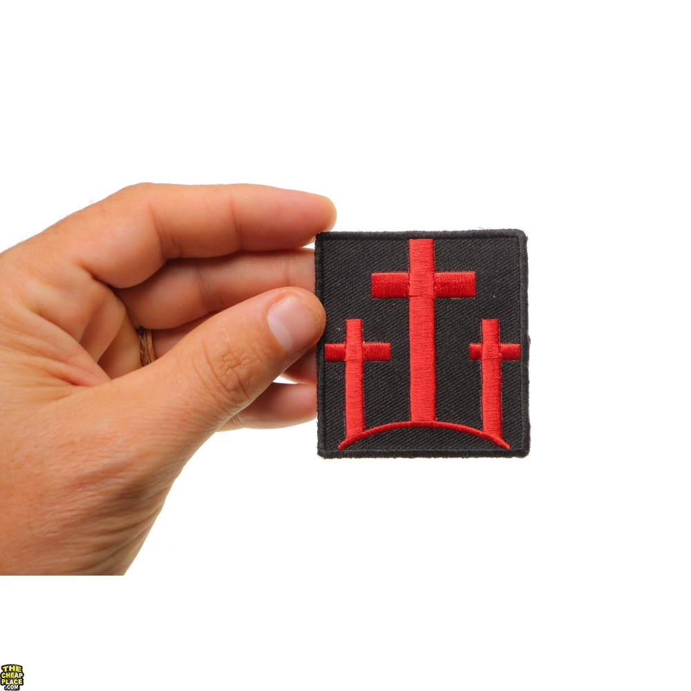 Three Crosses In Red Patch | Christian Patches -TheCheapPlace