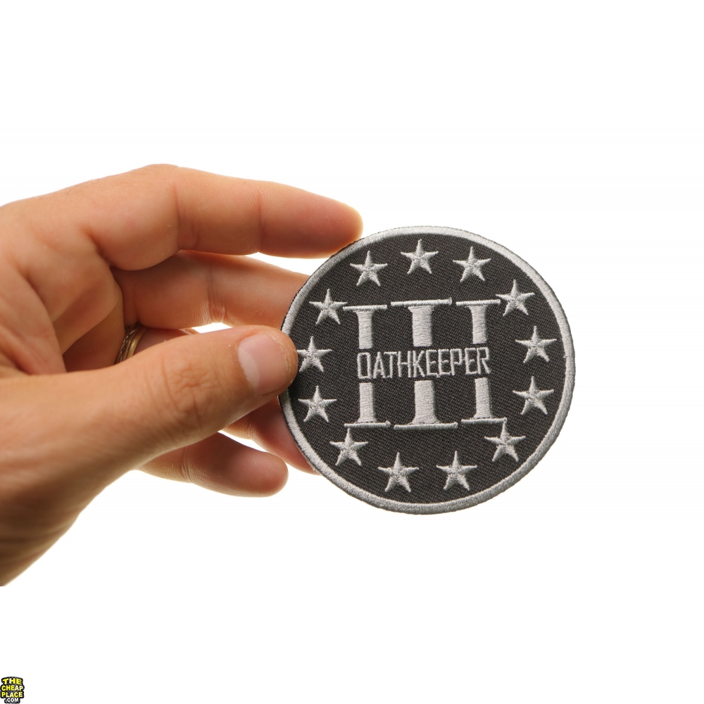 Three Percenter Oathkeeper Round Patch Gray | 2nd Amendment Patches ...
