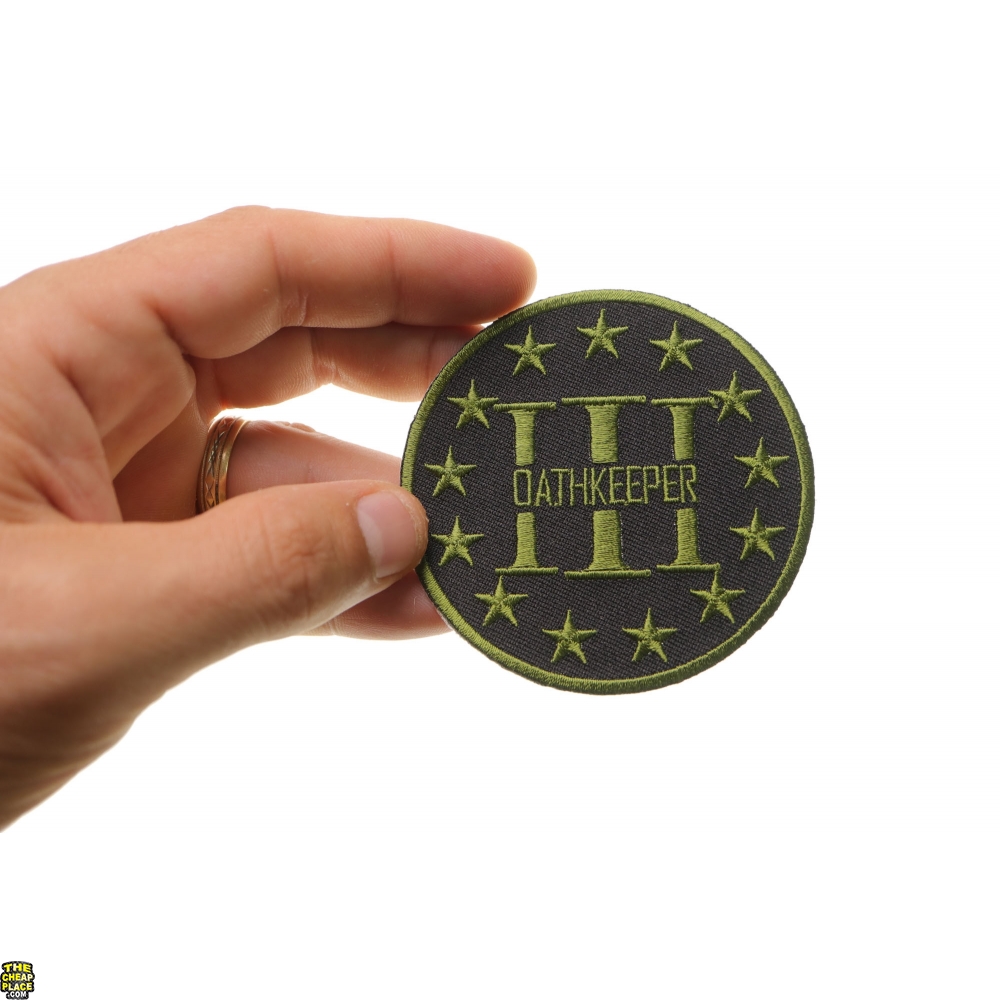 Three Percenter Oathkeeper Round Patch Green | 2nd Amendment Patches ...