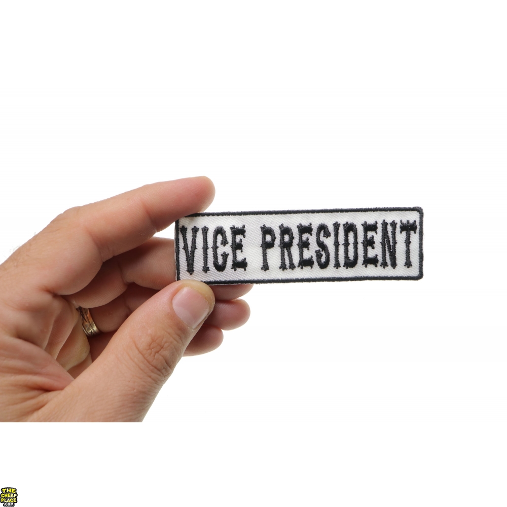 Vice President Patch Black On White