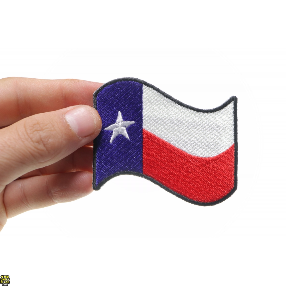 Waving Texas Flag Patch | Texas Pride Patches -TheCheapPlace
