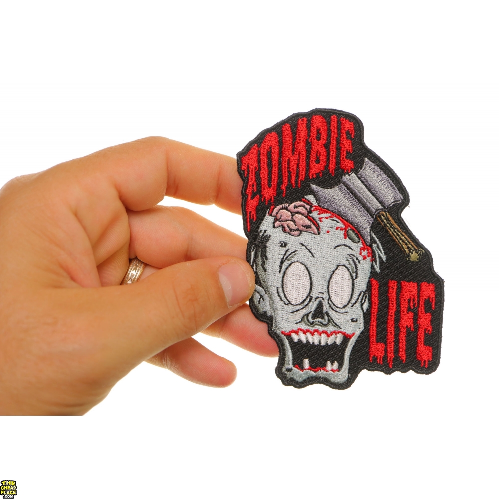 Zombie Life Small Patch With Axed Zombie | Embroidered Patches