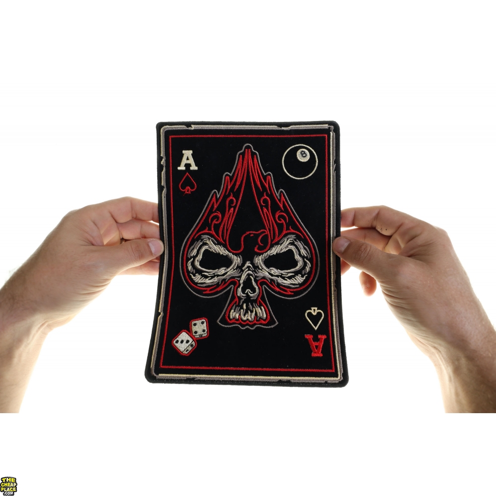 Ace Of Spades Skull Large Biker Patch | Embroidered Patches
