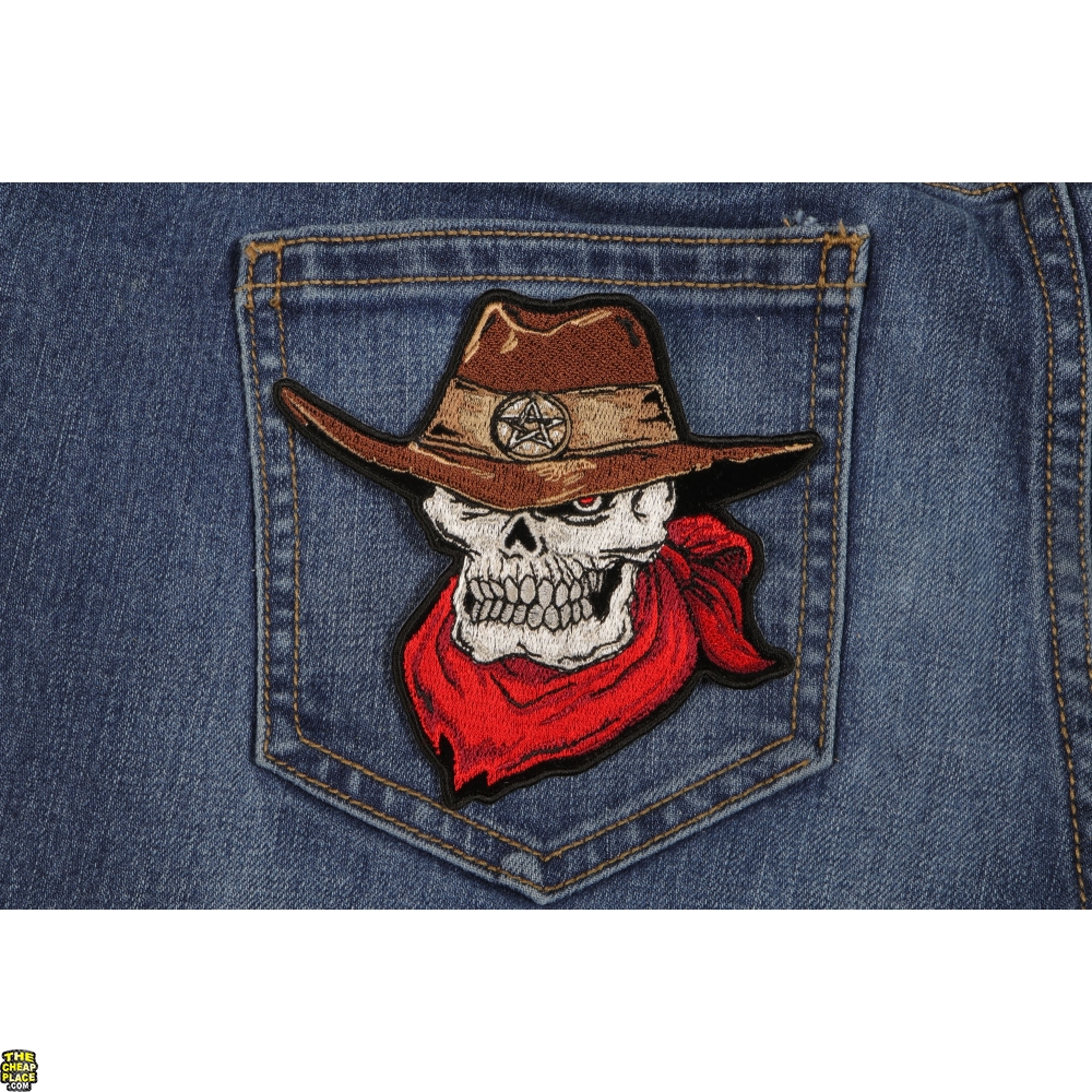 Cowboy Skull Small Patch | Skull Patches -TheCheapPlace