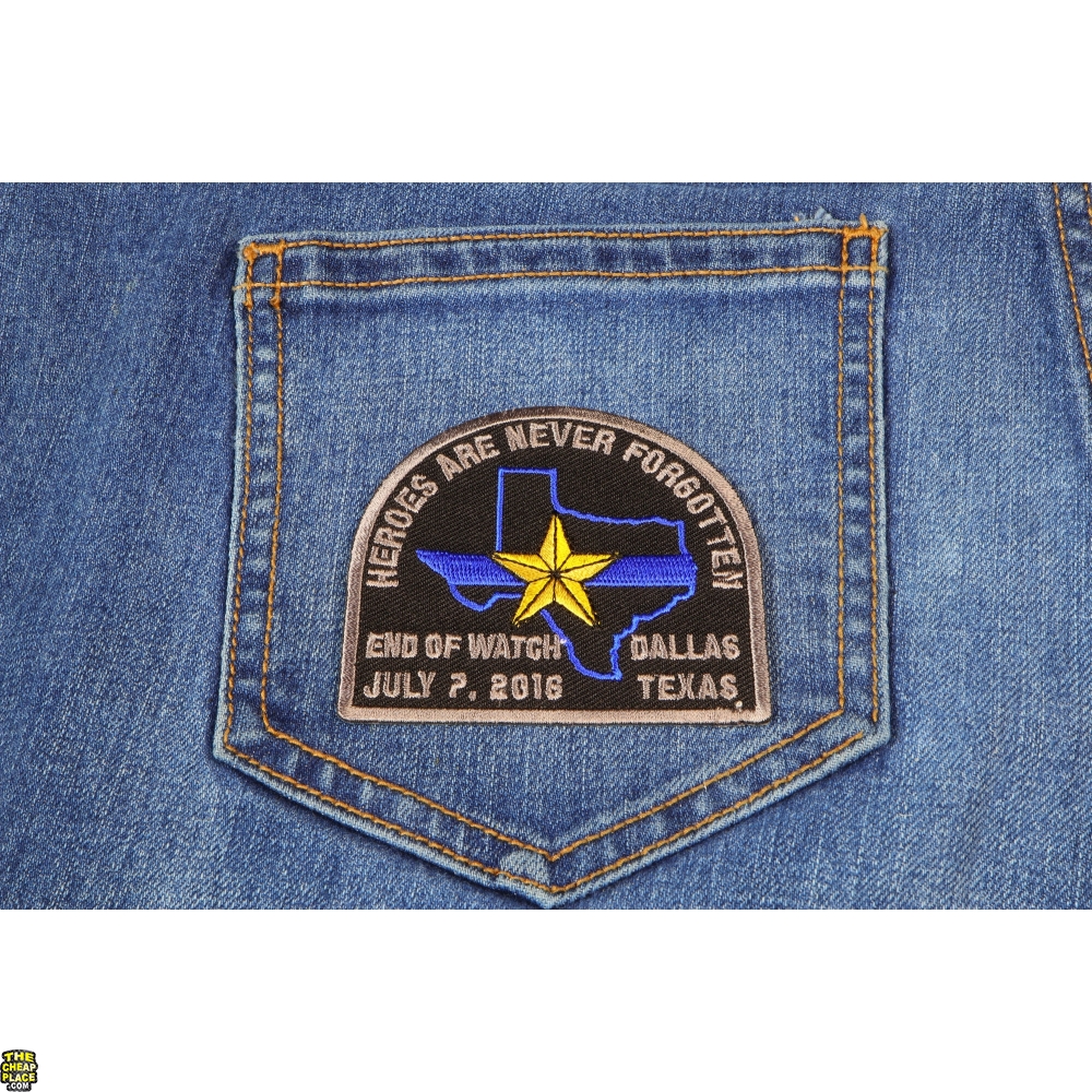 Dallas Police Department Texas Memorial Patch Heroes Are Never ...