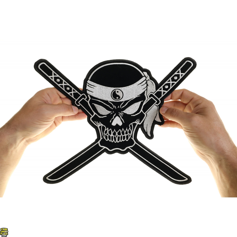 Large Skull Cross Swords Patch | Embroidered Patches