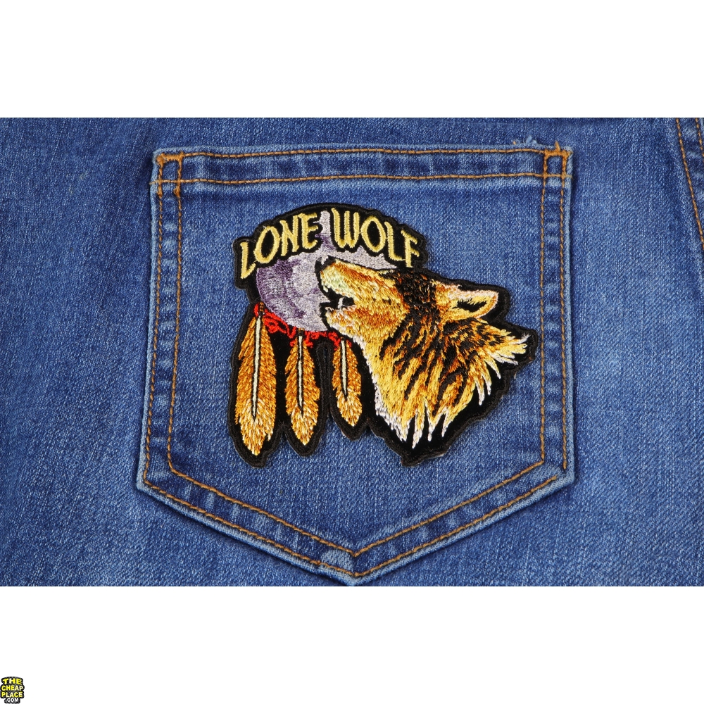 Lone Wolf Howling At The Moon Small Patch | Wolf Patches -TheCheapPlace