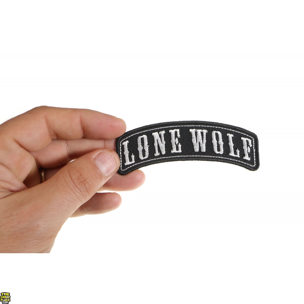Lone Wolf Rocker Small Patch | Biker Patches -TheCheapPlace