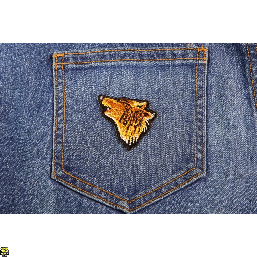 Mini Wolf Head Patch | Wolf Patches -TheCheapPlace